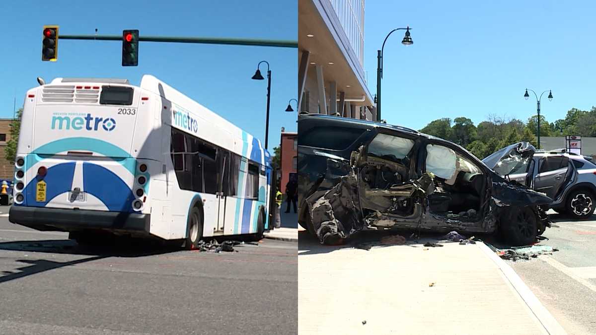 4 injured in Westbrook multivehicle crash involving Metro bus