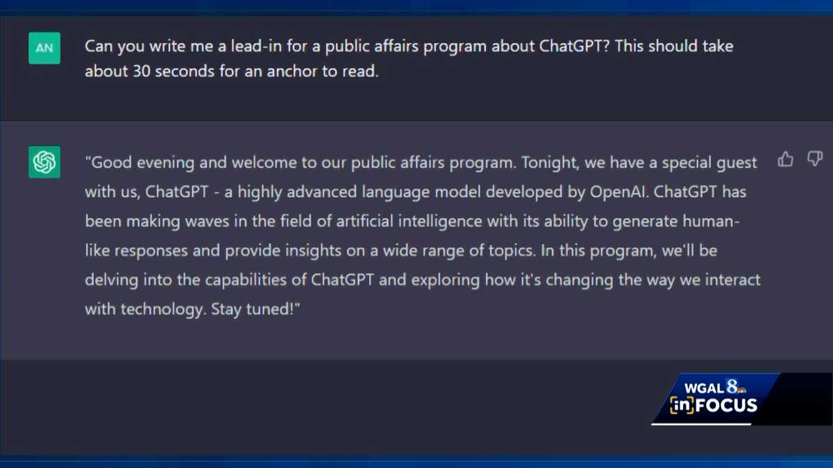 WGAL 8 In Focus: ChatGPT causes a lot of buzz