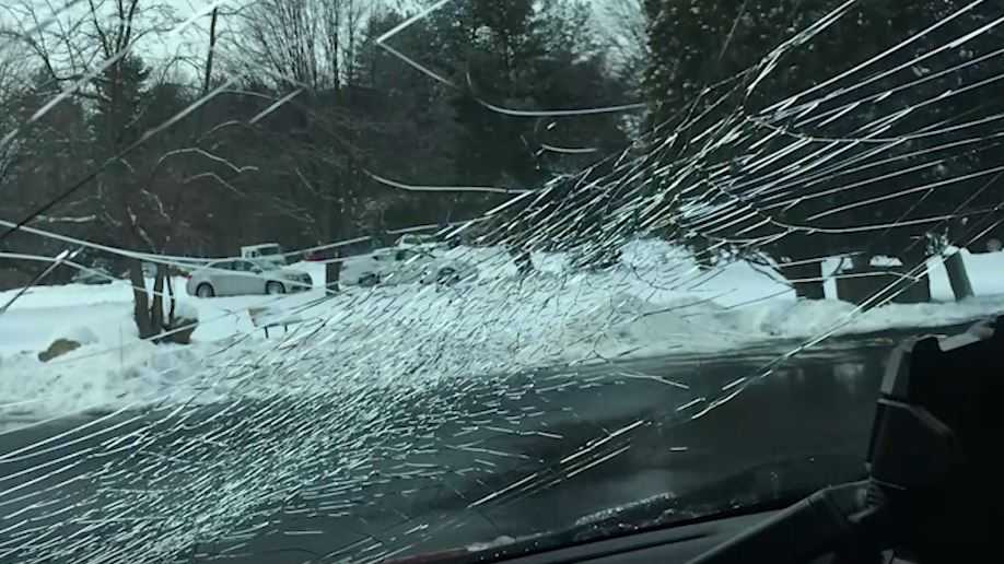 'Like you see in the movies': Chunk of ice nearly shatters woman's ...
