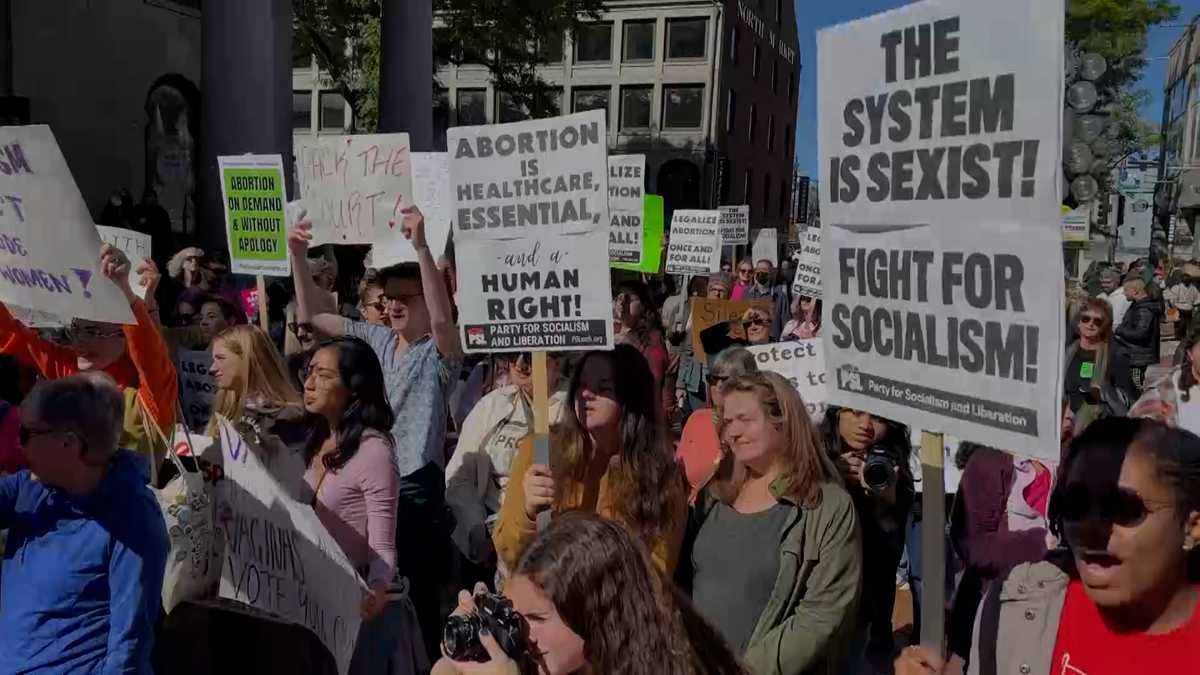 Hundreds rally, march in Boston in support of abortion rights