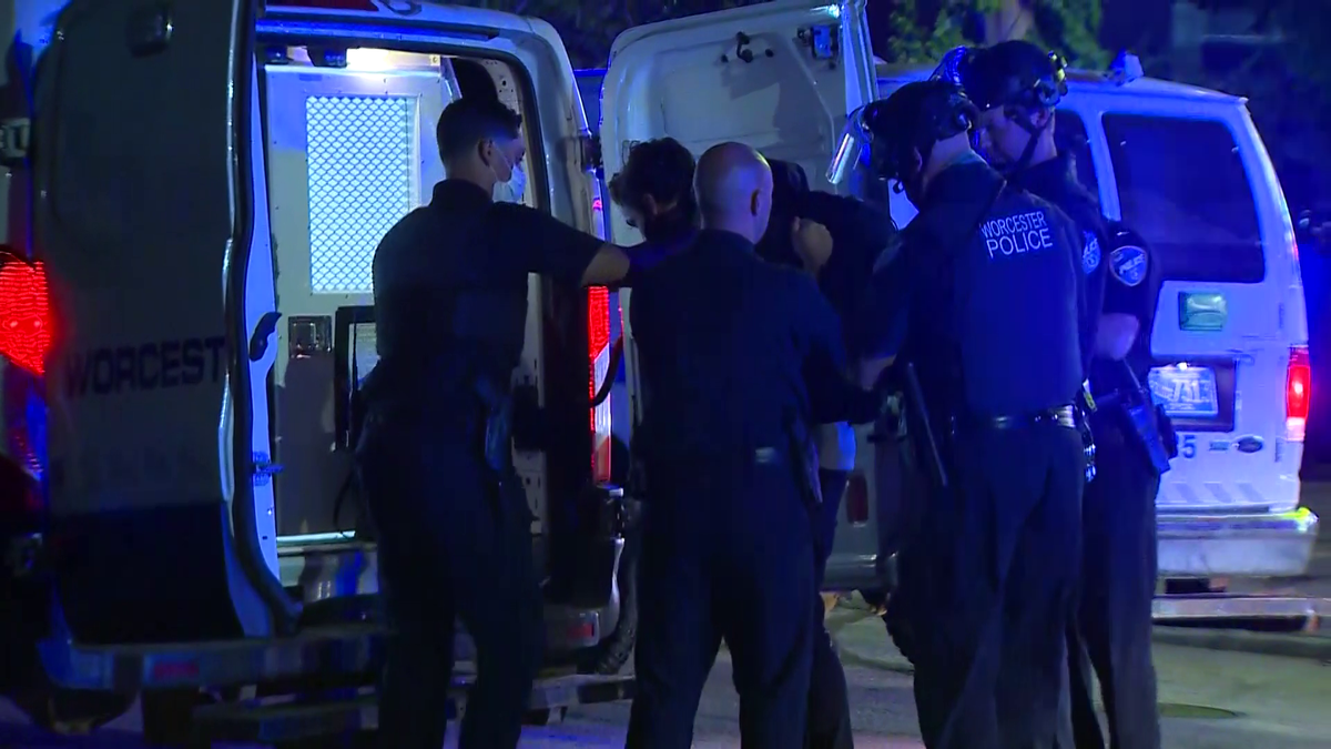 19 arrested in Worcester after police were hit with rocks, fireworks