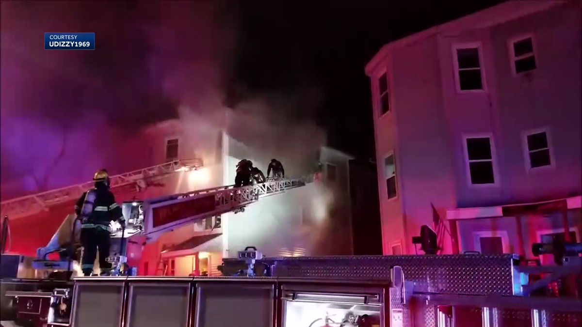 Firefighters rescue several residents from burning Worcester triple-decker