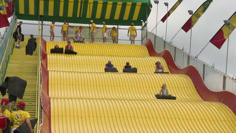 Giant yellow slide celebrates 50th anniversary at Wisconsin State Fair